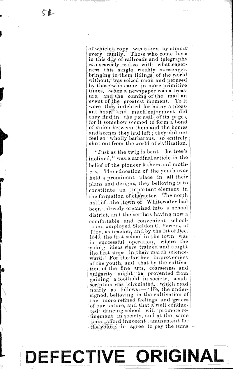 Reminiscences of Whitewater | Newspaper Article/Clipping | Wisconsin ...