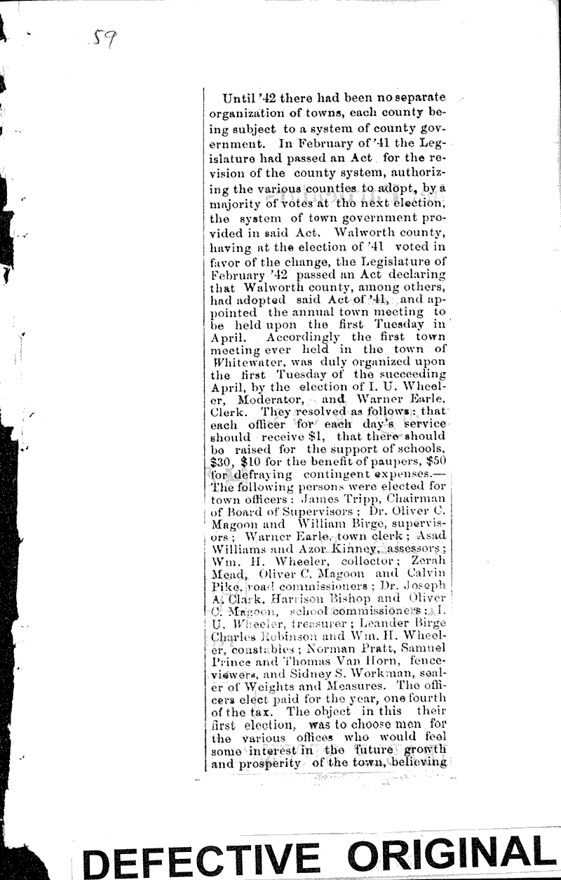 Reminiscences of Whitewater | Newspaper Article/Clipping | Wisconsin ...