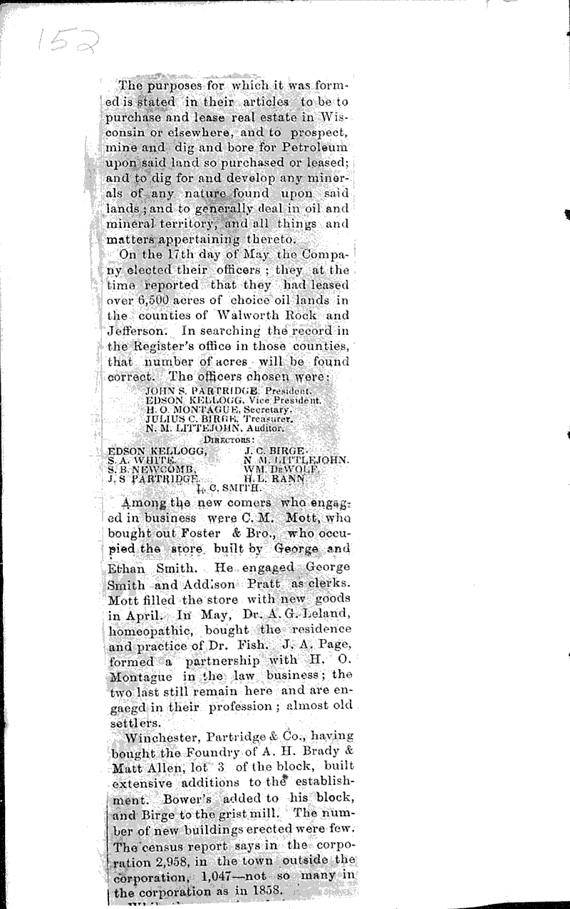 Reminiscences of Whitewater | Newspaper Article/Clipping | Wisconsin ...