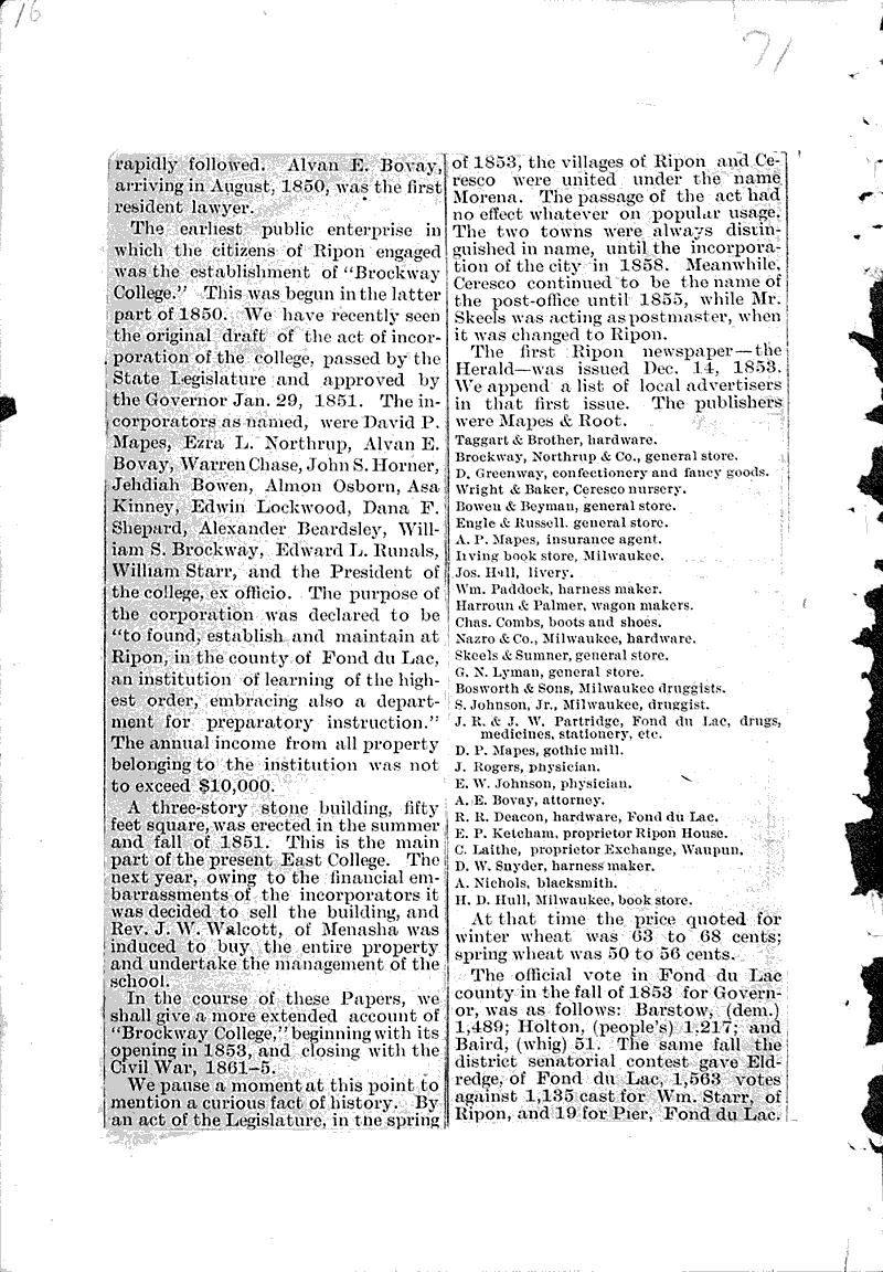 Historical papers | Newspaper Article/Clipping | Wisconsin Historical ...