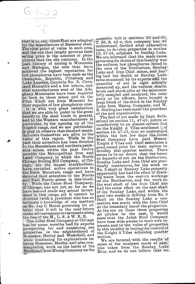 Gogebic Iron Region | Newspaper Article/Clipping | Wisconsin Historical ...