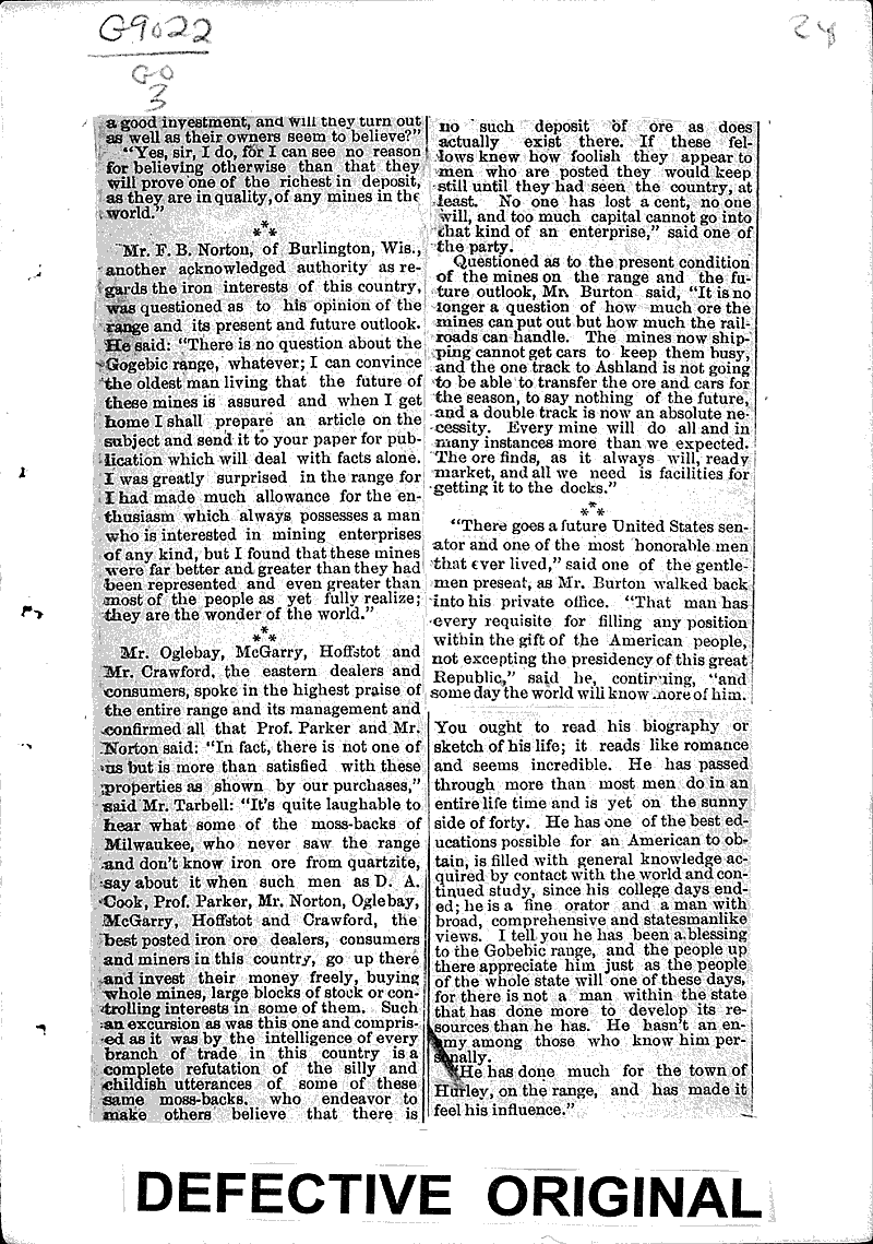 Fortunes in Iron | Newspaper Article/Clipping | Wisconsin Historical ...