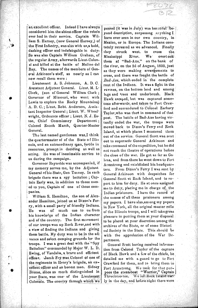 Black Hawk War | Newspaper Article/Clipping | Wisconsin Historical Society