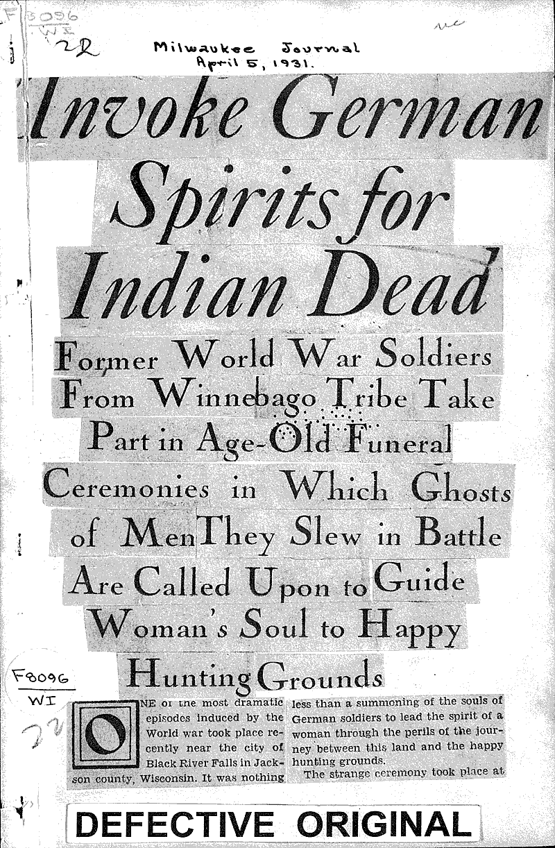 Invoke German spirits for Indian dead | Newspaper Article/Clipping ...