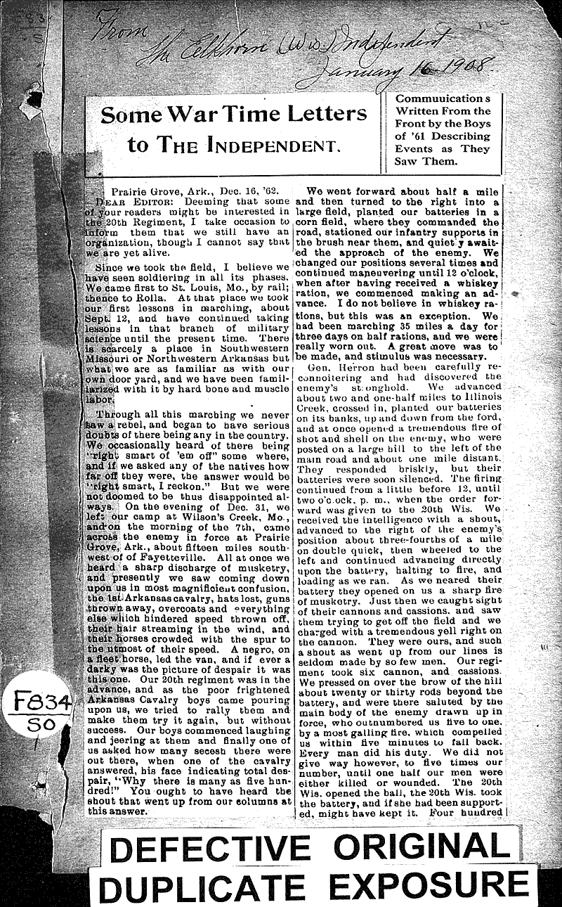 Some war time letters | Newspaper Article/Clipping | Wisconsin ...