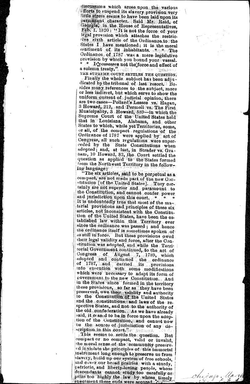 Important letter. Ordinance of 1787. | Newspaper Article/Clipping ...