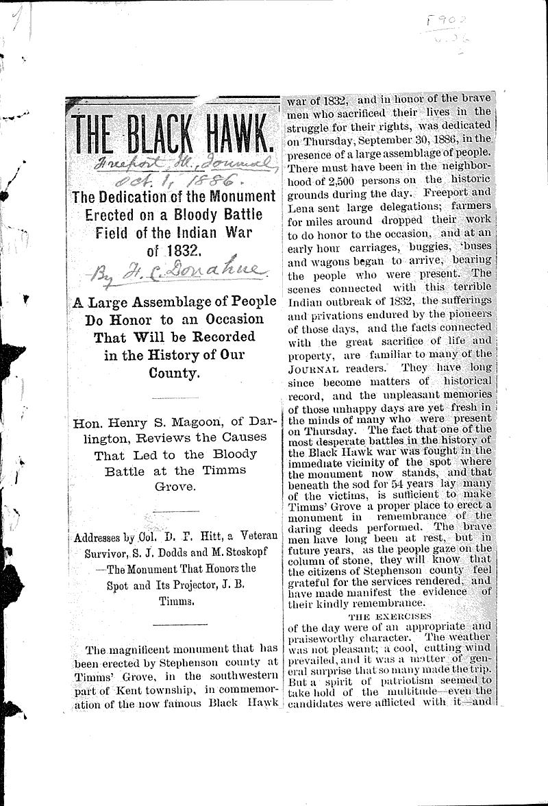 The black hawk | Newspaper Article/Clipping | Wisconsin Historical Society