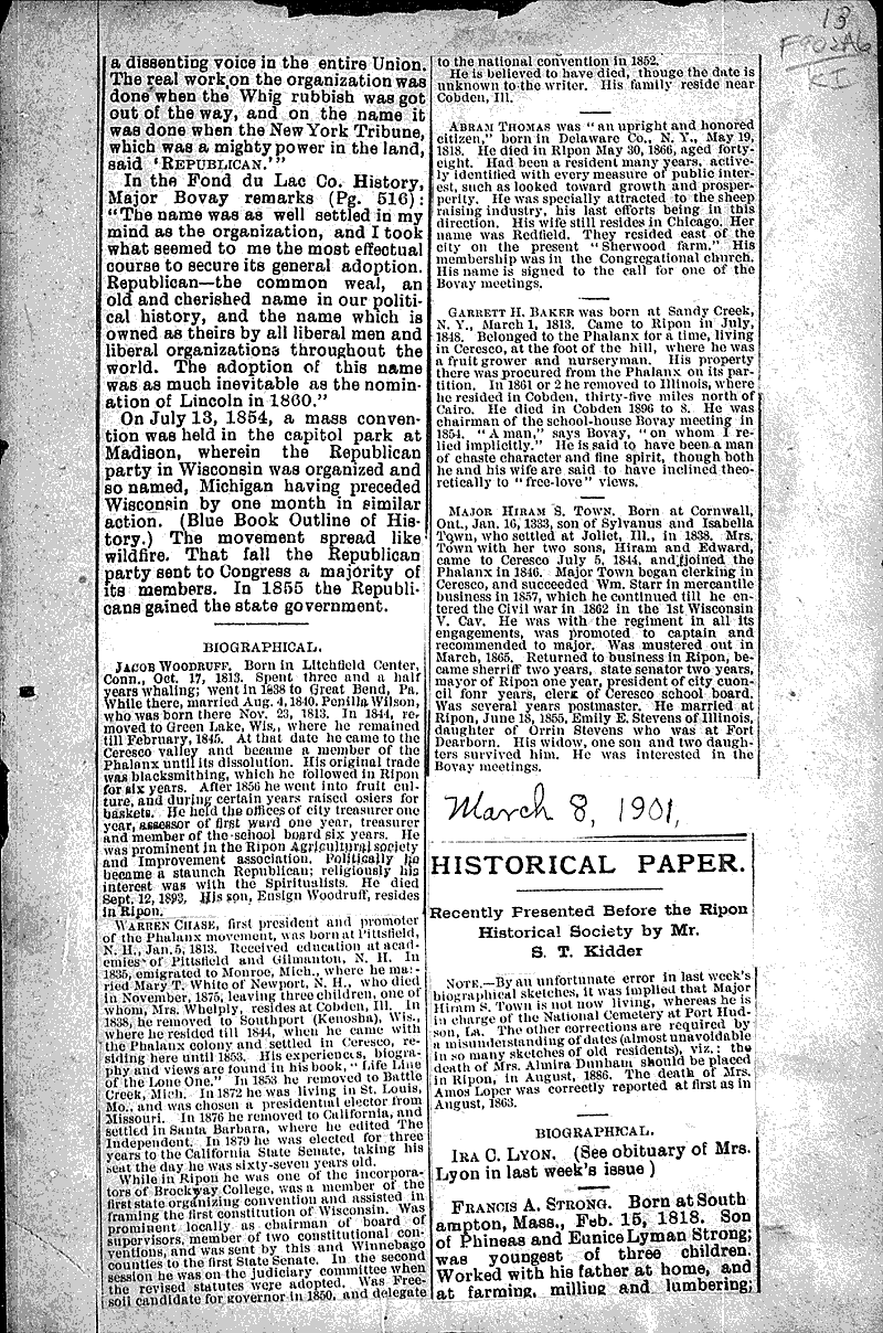 Historical paper | Newspaper Article/Clipping | Wisconsin Historical ...