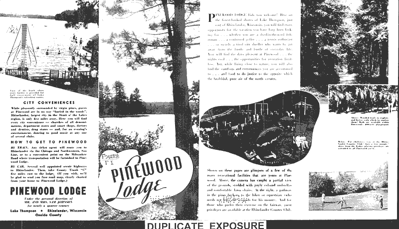 Pinewood Lodge | Newspaper Article/Clipping | Wisconsin Historical Society
